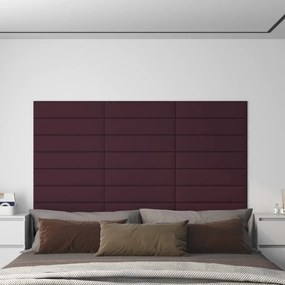 Nástěnné panely 12 ks fialové 60 x 15 cm textil 1,08 m² - Default Title