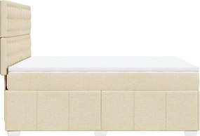 Box spring postel s matrací krémová 140x200 cm textil 3291710