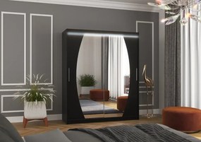 Posuvná skříň se zrcadlem a LED osvětlením BALTIMORE 180