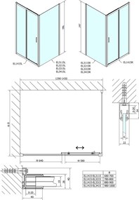 Polysan Easy Line 140 x 70 cm sprchový kout obdélníkový EL1415EL3115