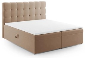 Světle hnědá boxspring postel s úložným prostorem 180x200 cm Bali – Cosmopolitan Design