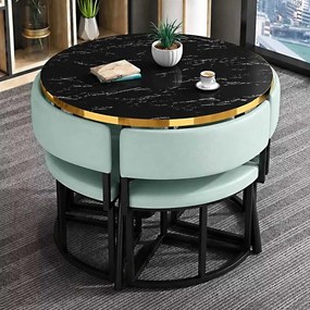 LuxuryForm DESIGN Jídelní set MONTE 4+1 - mint / černý