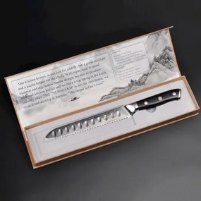 Nůž na pečivo 8" Sunnecko IŠAKAWA 73 vrstev damaškové oceli