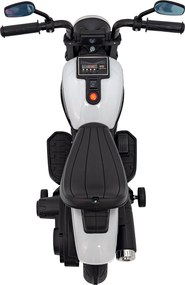 Ramiz Elektrická motorka Chopper FASTER pro děti bílá + FM rádio + audio panel + LED