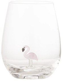 Bloomingville Sklenice Misa Flamingo 560 ml, čirá barva, sklo
