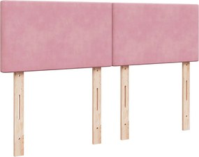 Box spring postel s matrací růžová 140x190 cm samet 3287733