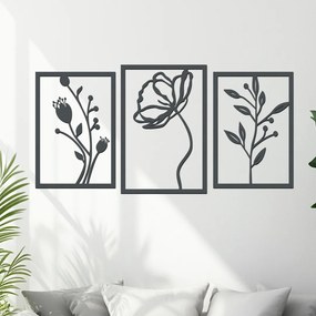 dřevo života Dřevěný obraz Letní květiny Zvolte rozměr (cm): 120x60, Zvolte barvu dekoru: Antracitová