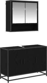 Sada koupelnového nábytku 2 ks Černý dub 90 x 33 x 60 cm 3402389