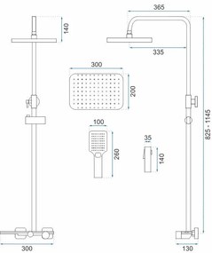 Rea Helix, nástěnný sprchový set s termostatickou baterií a bidetovou sprškou, černá matná, REA-P6618