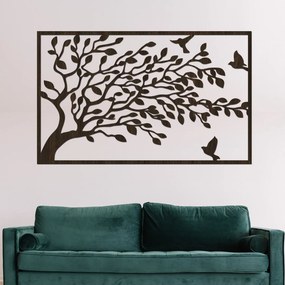 dřevo života Dřevěný strom na zeď VÍTR Zvolte rozměr šxv (cm): 67x40, Zvolte barvu dekoru: Wenge
