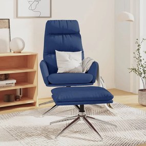 Relaxační křeslo se stoličkou modré textil,  3097517 HangarStore.cz