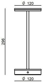 Linea Light Gemini_Tab, bílá stolní LED lampička, 9W LED 2700K, výška 29,6cm