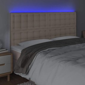 Čelo postele s LED cappuccino 160x5x118/128 cm umělá kůže 3122525