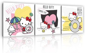 Postershop Obraz na plátně: Hello Kitty (4) - set 3ks 25x25cm