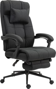 Ergonomická kancelářská židle Vinsetto s nastavitelným opěradlem, hlavovou opěrkou, opěrkami na ruce a výškově nastavitelná otočná židle s podnožkou -