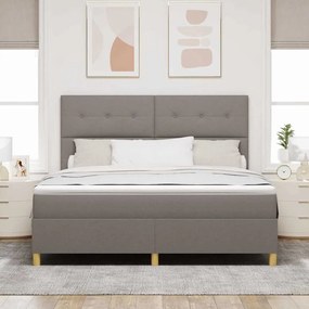 Postel s boxspringem s čelo Taupe 180 x 200 cm textil 3339641