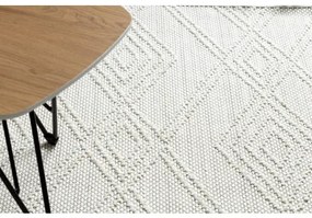 koberec NANO EN14A Diamanty, smyčkový, plošně tkaný bílá velikost 120x170 cm | krásné koberce cz