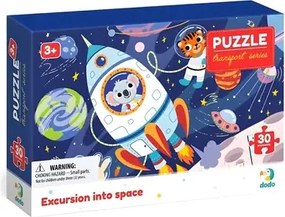 DODO Puzzle Doprava: Výlet do vesmíru / 30 dílků / 27 x 20 cm