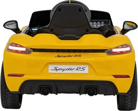 Elektrické autíčko Porsche Spyder RS ​​718 Lakýr žluté