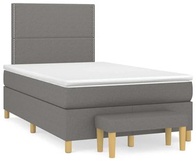 Box spring postel s matrací tmavě šedá 120x190 cm textil