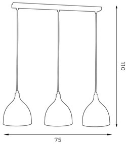 Lustr na lanku NOAK 3xE27/15W/230V bílá