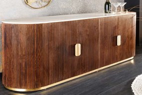 Designová komoda Daichi 170 cm mango/mramor bílý - skladem