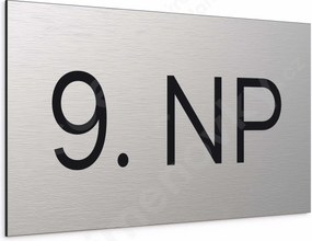 ACCEPT Označení podlaží "9. NP" - stříbrná tabulka - černý popis