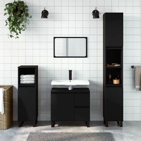 Petromila Koupelnová skříňka černá 65 x 33 x 60 cm kompozitní dřevo