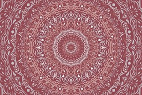 Tapeta Mandala ve vintage stylu v růžovém odstínu - 300x200 cm