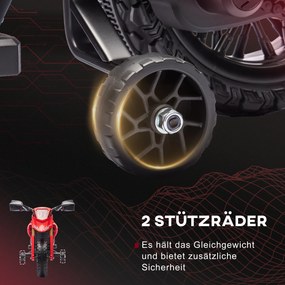 AIYAPLAY dětská elektrická motorka, 6V dětská motorka s tréninkovými koly, dětské vozidlo s klaksonem a startovacím zvukem, 3 km/h, pro děti od 3 do …