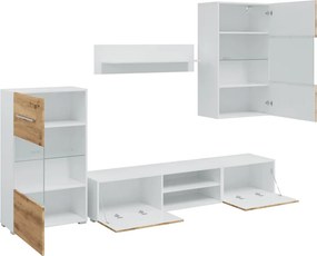 5dílná TV stolky s LED osvětlením dub artisan kompozitní dřevo 3324234