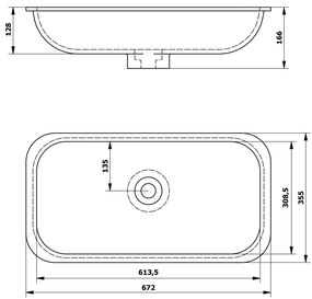 Sapho IMPALA 67,2 x 16,8 x 35,5 cm IM630 umyvadlo pod desku bílá mat