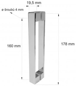 Mereo Madlo pro sprchové kouty a dveře LIMA - CK608xxK, CK804xxK,CK805xxK a CK809xxK, rozteč 160 mm