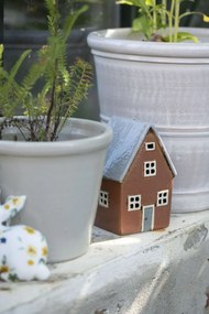 IB LAURSEN Keramický svícen Nyhavn Grey Roof, hnědá barva, keramika