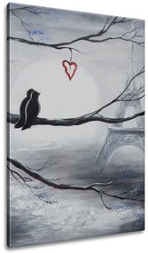 Gario Ručně malovaný obraz Ptačí romantika v Paříži Rozměry: 70 x 100 cm