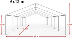Párty stan 6x12m Betty červenobílý