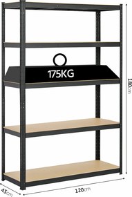 Zátěžový regál Yaheetech – černá (254357341814)