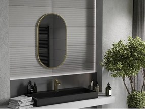 Mexen Loft oválné koupelnové zrcadlo 85 x 50 cm, zlatý rám - 9851-085-050-000-50