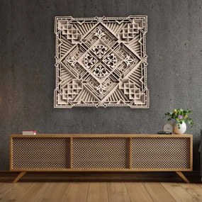 Vyřezávaná dřevěná 3D mandala na zeď | SENTOP PR0461