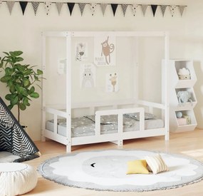 vidaXL Dětská postel 70 x 140 cm masivní borové dřevo [834511] Barva: Bílá