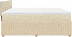 Box spring postel s matrací krémová 200x200 cm textil 3287568
