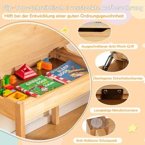 Costway Toddler Multifunkční stolek s židlí pro umění a řemesla s držákem