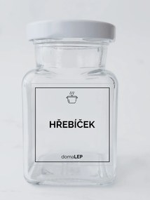 Samolepka na kořenky HŘEBÍČEK průhledná 5 × 5 cm tučné písmo