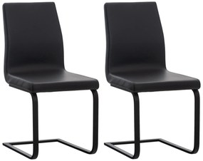 Jídelní židle Gosforth - 2 ks - umělá kůže | černé