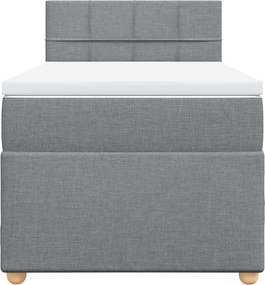 Box spring postel s matrací světle šedá 90x200 cm textil 3288863