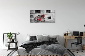 Obrazy na plátně Červené kolo s košíkem 120x60 cm