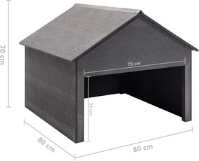 vidaXL Garáž na sekačku šedá 80 x 80 x 70 cm WPC [149036]