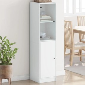 vidaXL Highboard se skleněnými dvířky bílý 35 x 37 x 142 cm