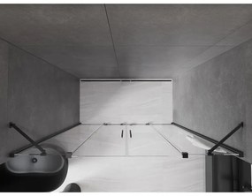 Mexen Velar Duo, posuvné dveře do otvoru 170x200 cm, 8mm čiré sklo, černá matná, 871-170-000-02-70