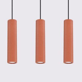 Sollux Lighting Závěsné svítidlo KARBON 3L červený okr